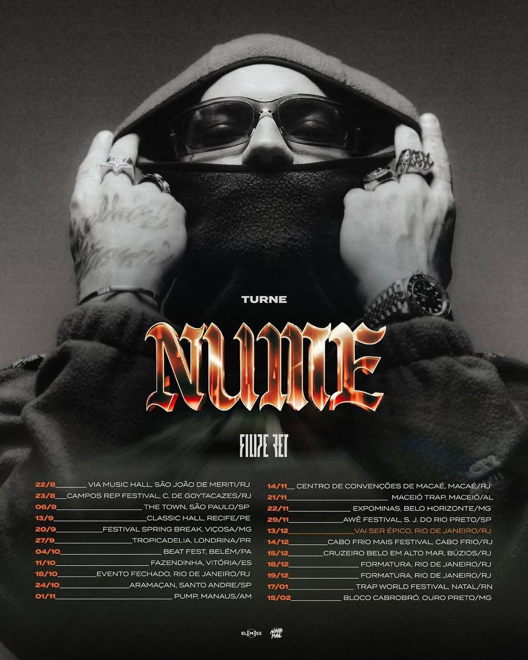Turnê Nume: Filipe Ret anuncia turnê com 22 shows pelo Brasil